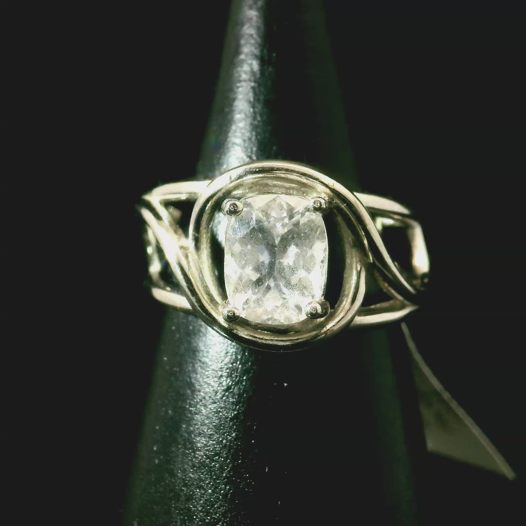 Beryllonite 925 Silver Adjustable Ring – Enchanting Earth