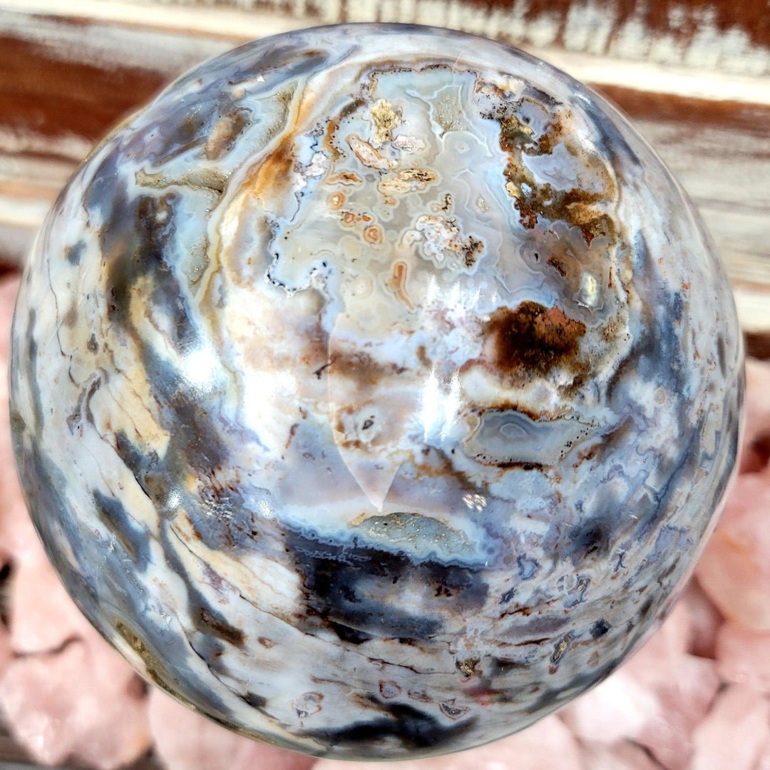 XXL Orbicular Jasper Sphere for Joy & Peace – Enchanting Earth